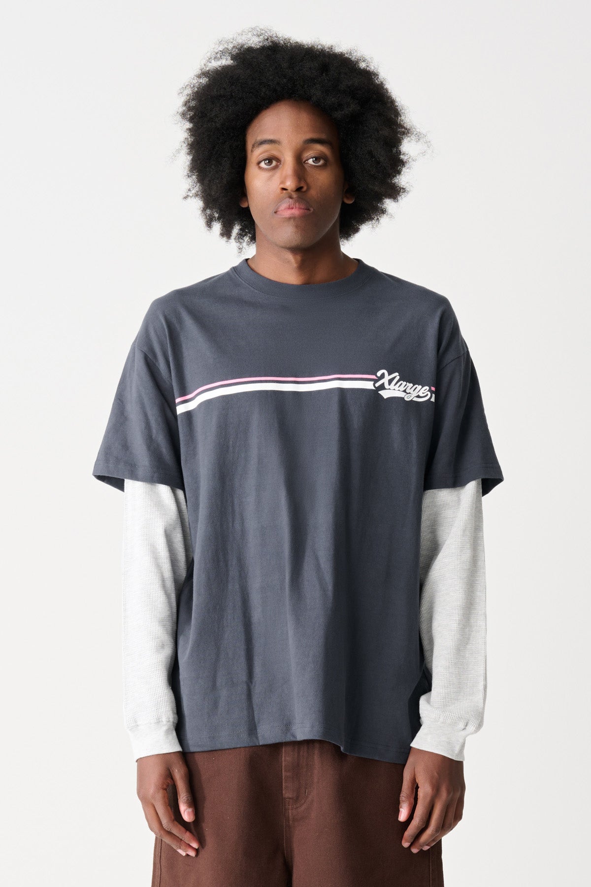 HOME RUN DOUBLE LAYER TEE - STEEL | Xlarge AU – XLarge Brand